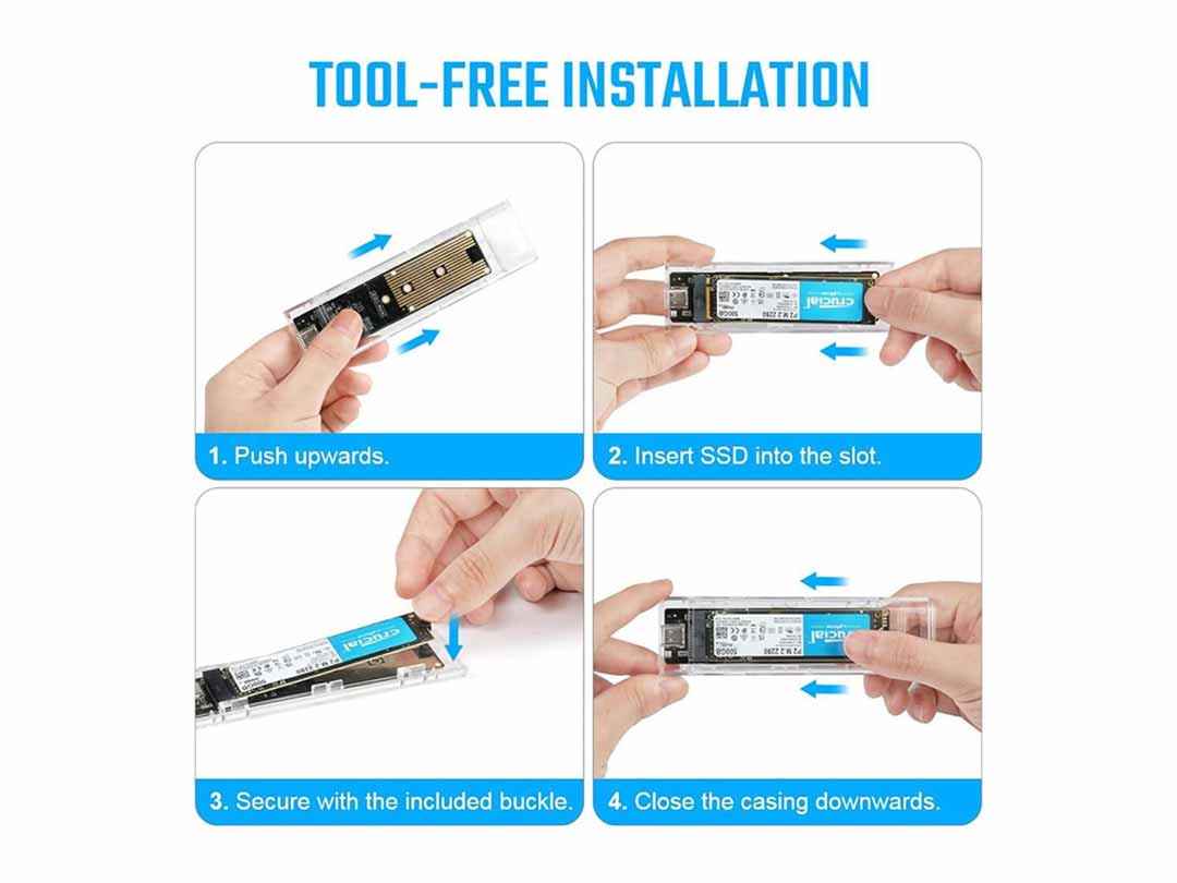 M.2 SATA SSD USB 3.1 Enclosure - Low Cost Delivery | Mr Memory®
